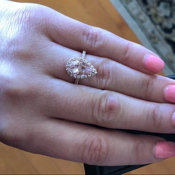 Jewelry | Pear Shape Morganite Diamond Ring | Poshmark